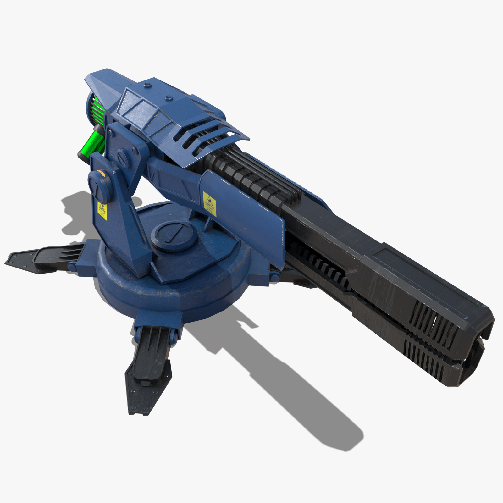 railgun turret 3d obj