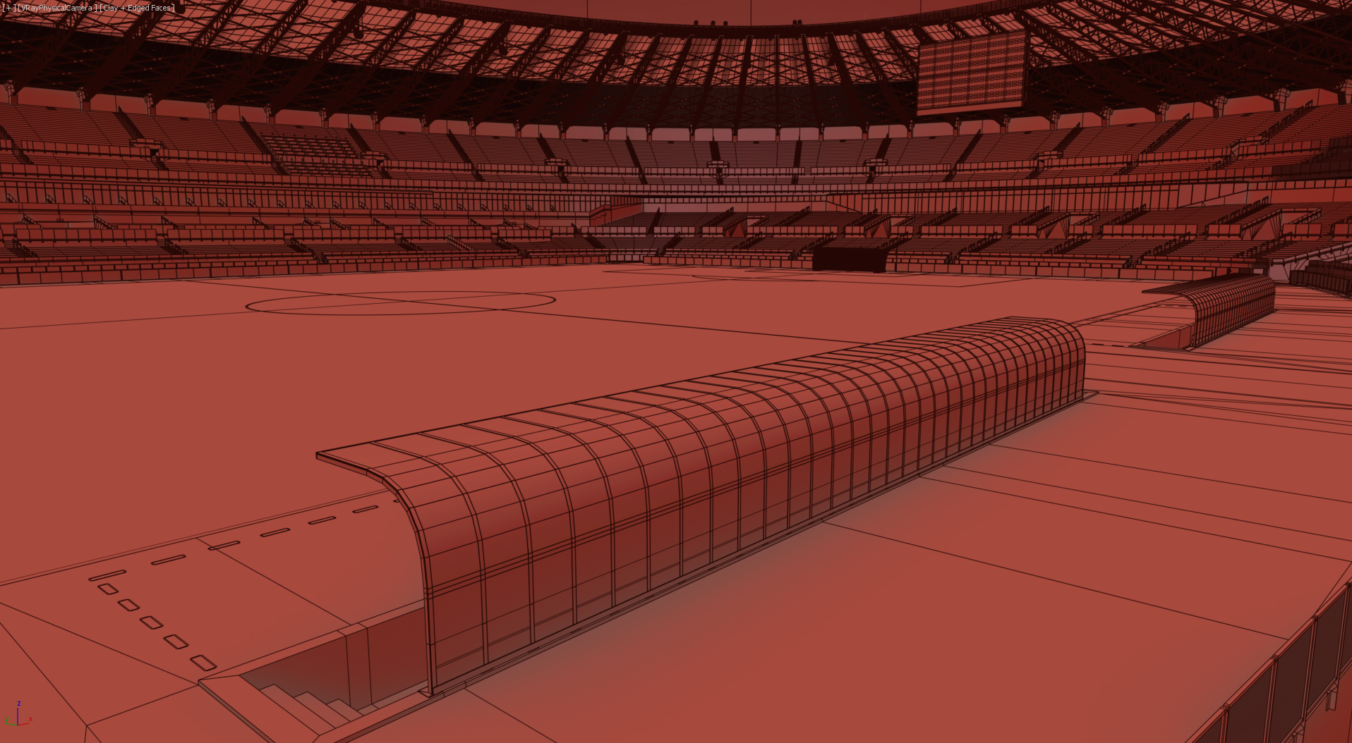 3d soccer stadium model