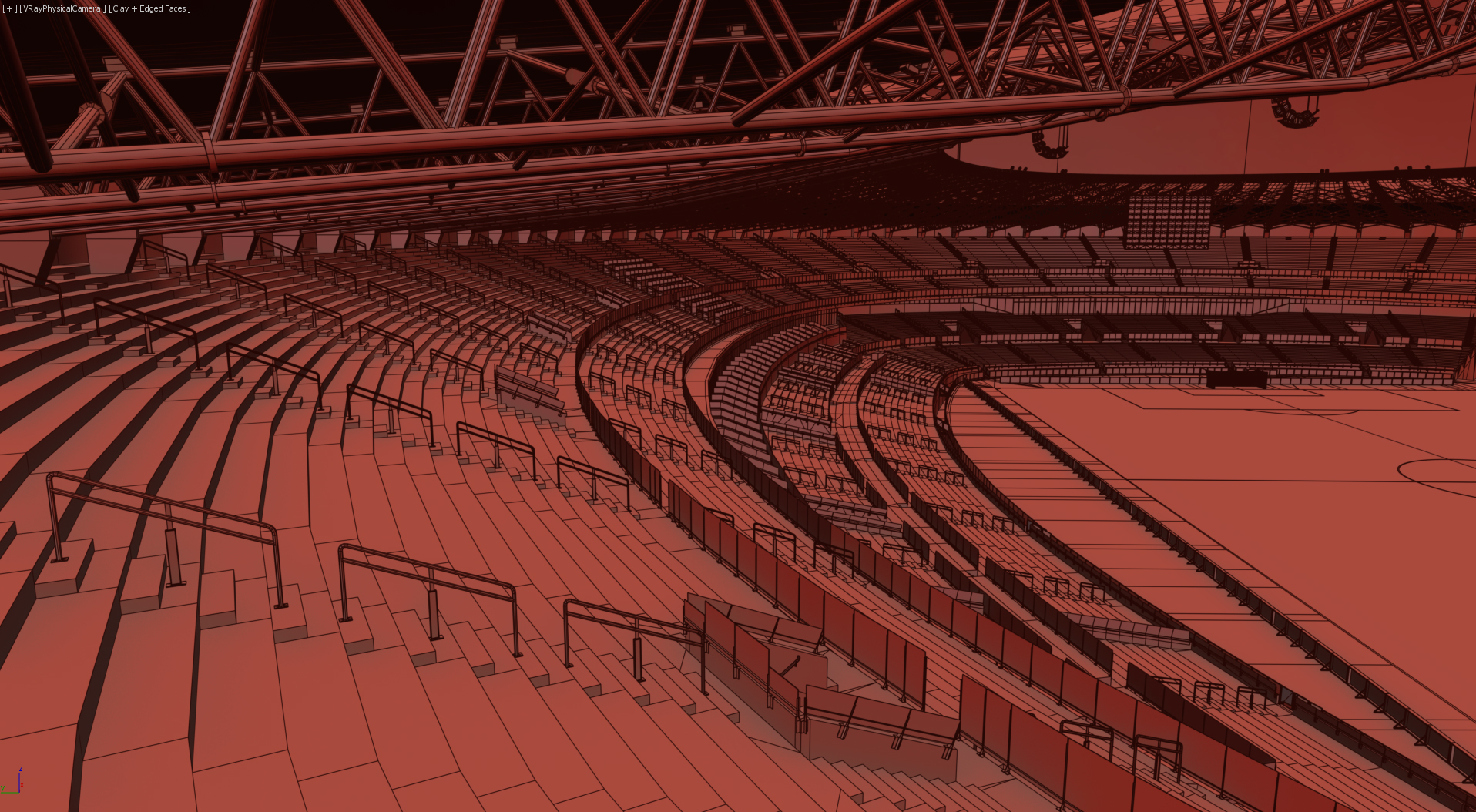 3d soccer stadium model