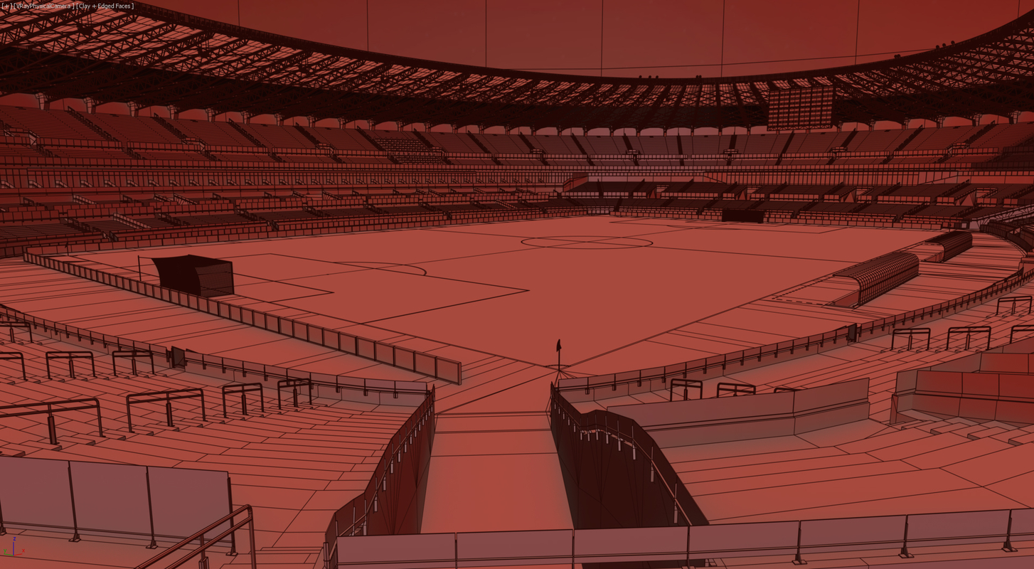 3d soccer stadium model