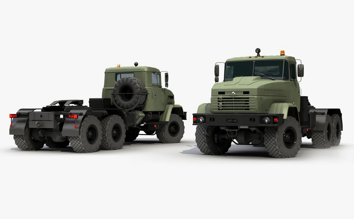 3d ukrainian military trucks kraz model