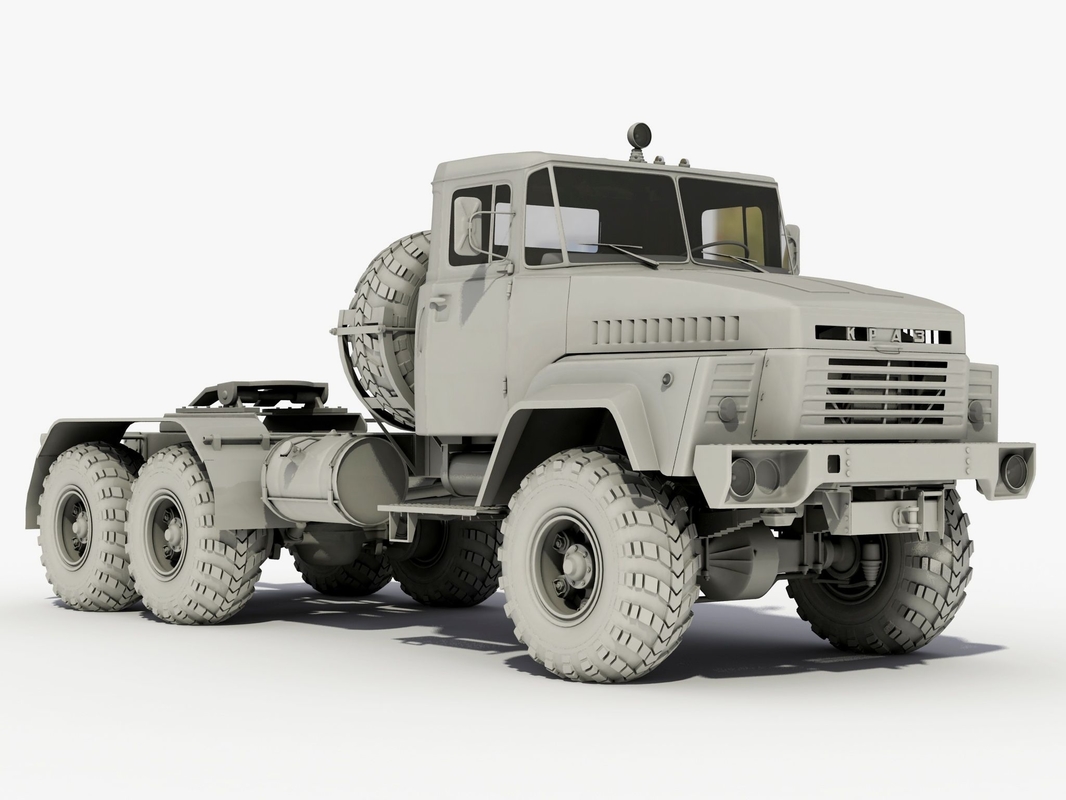 3d ukrainian military trucks kraz model