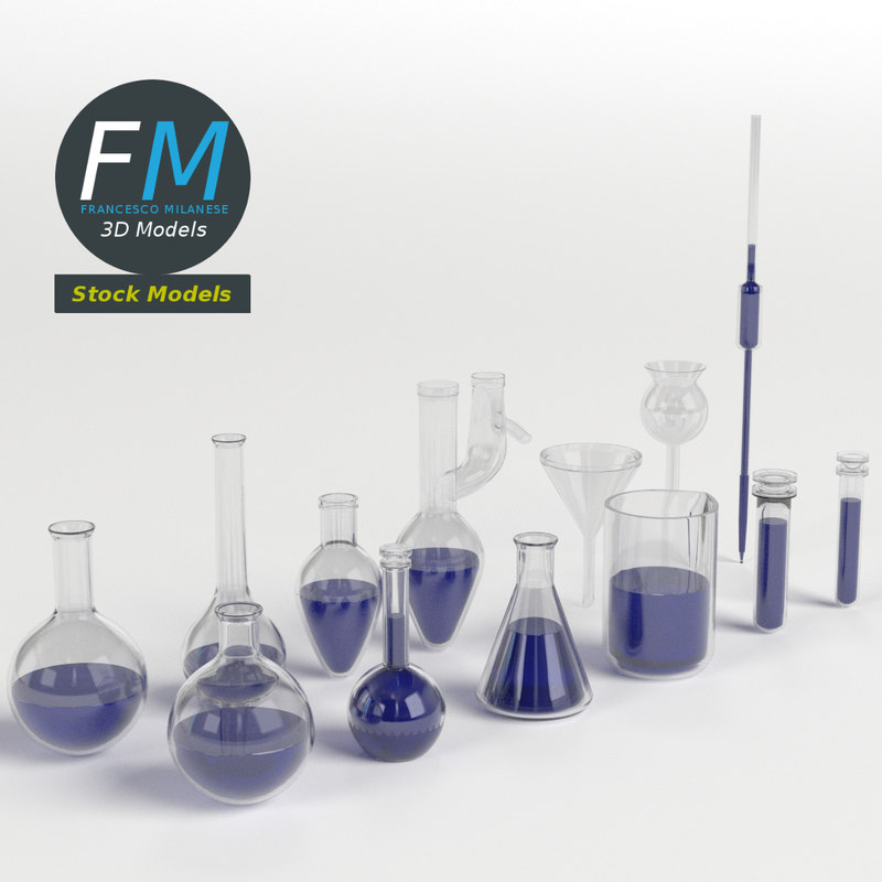 3D set chemistry lab glassware - TurboSquid 1247991