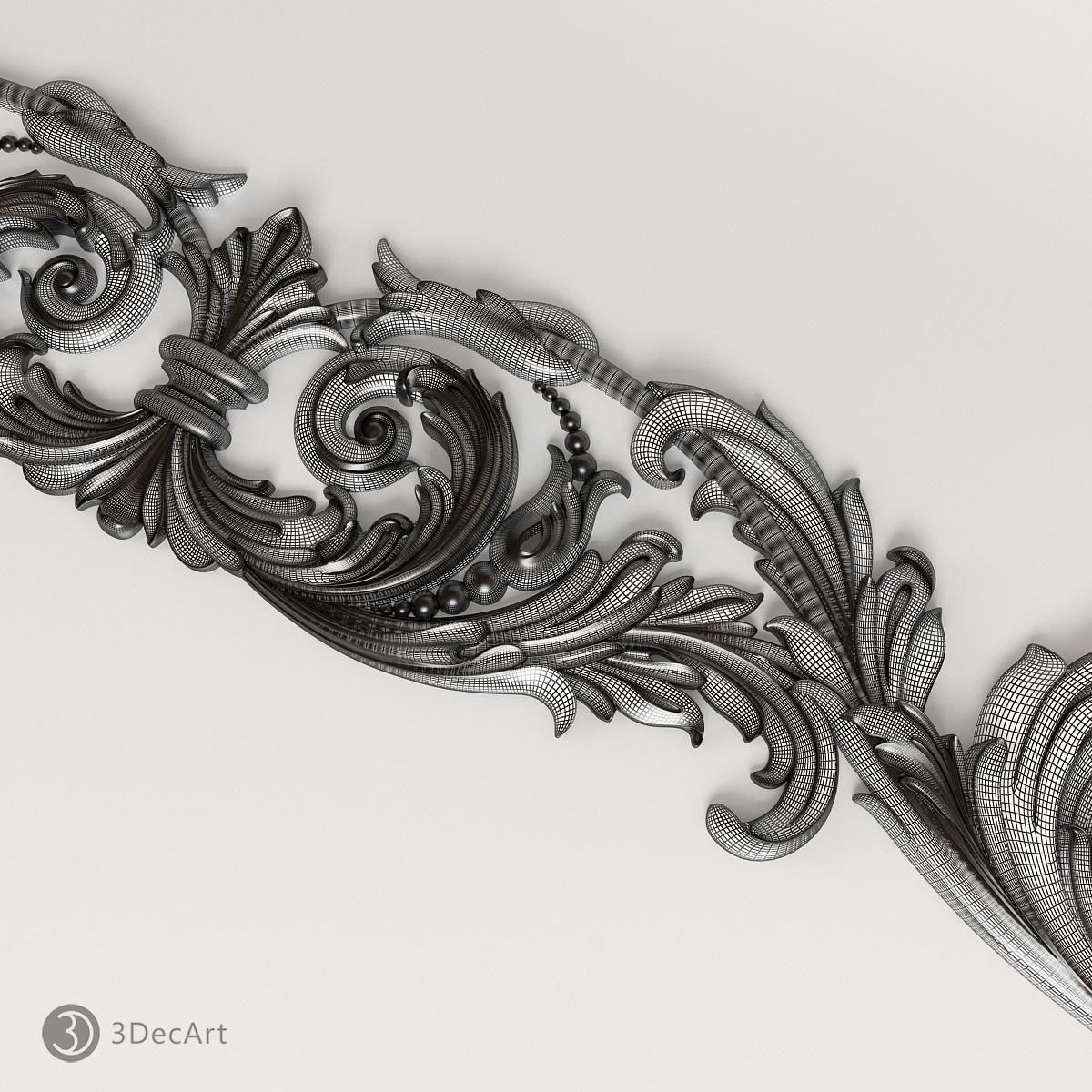 carved scroll cnc 3d model