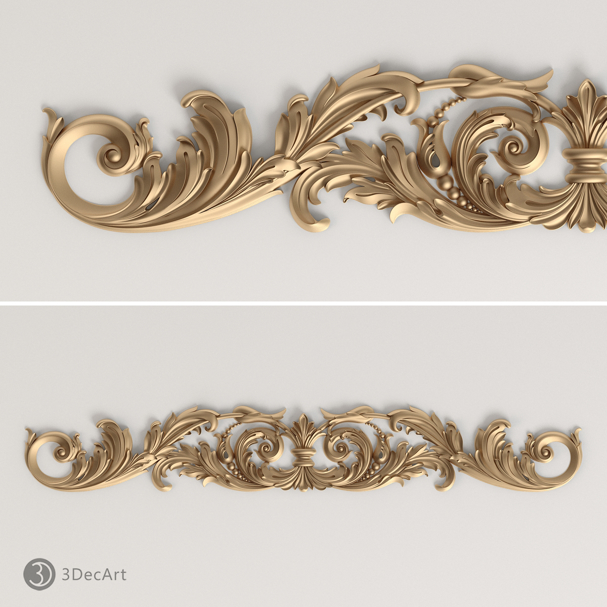 carved scroll cnc 3d model