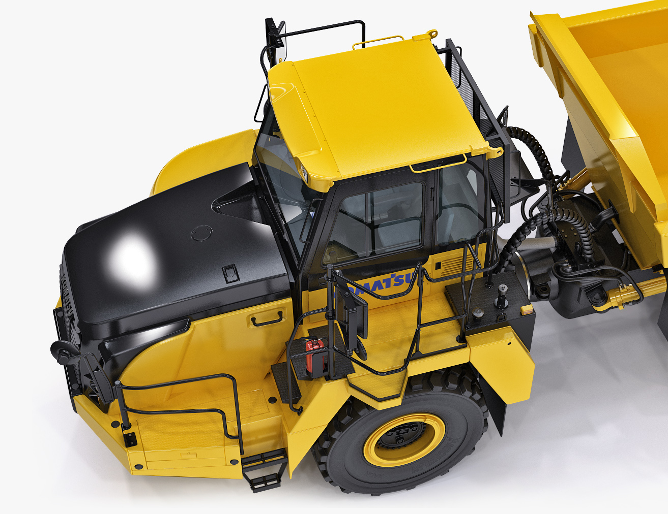 3d articulated truck komatsu hm300