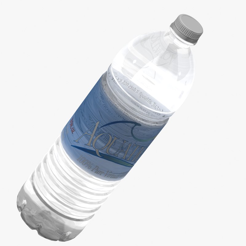 3ds high-poly water bottle details