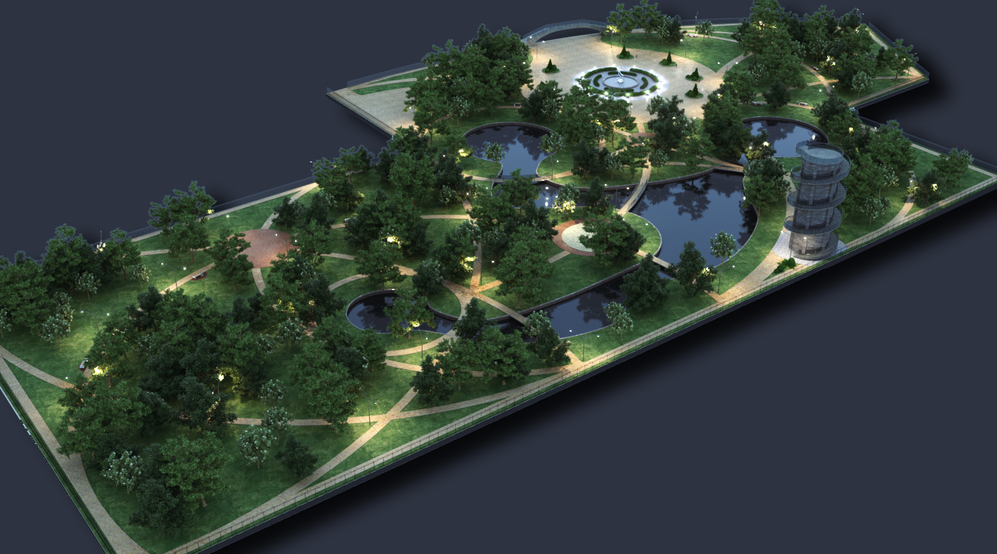 landscape park 3d model