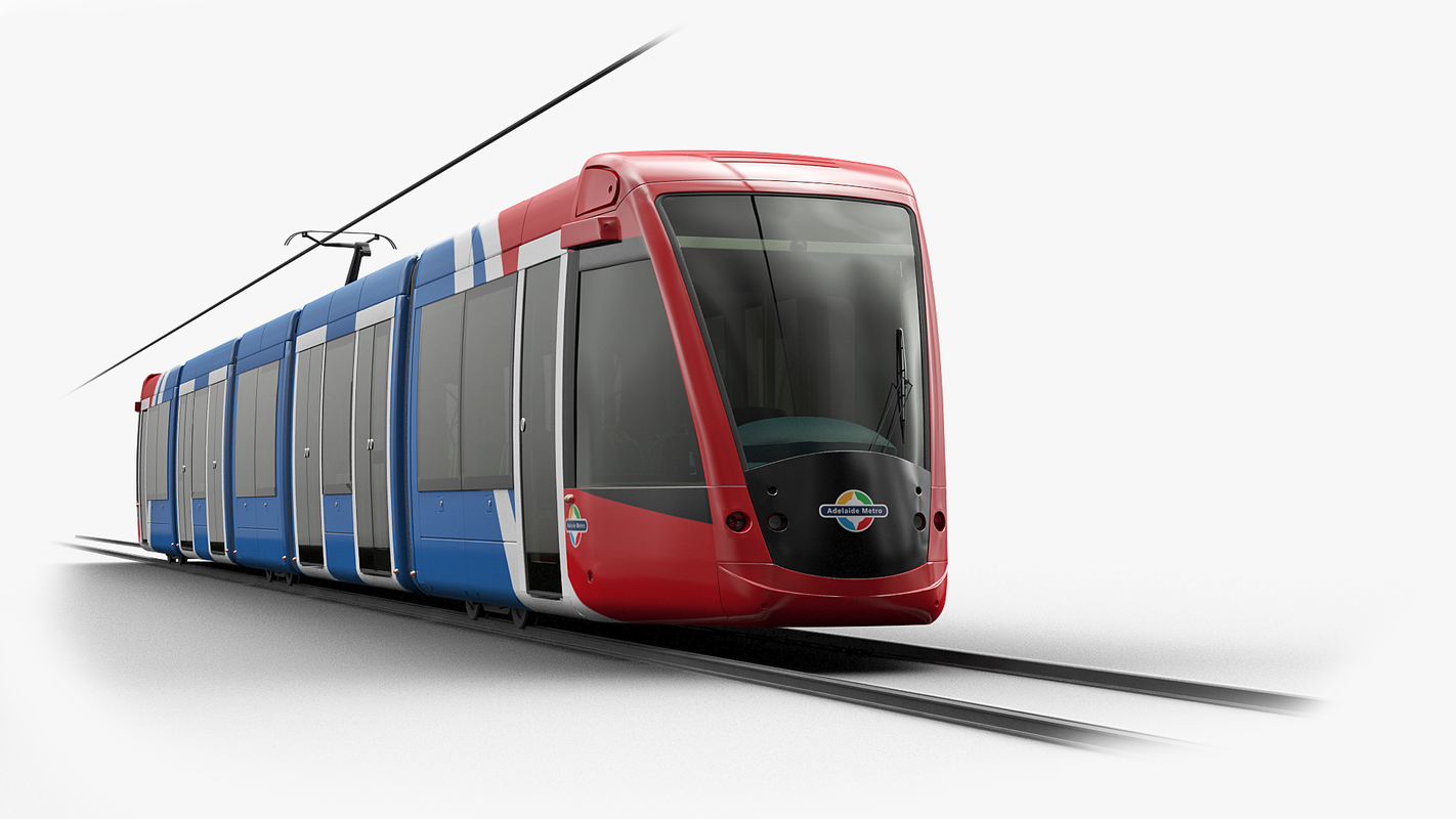 tram adelaide alstom citadis 3d max