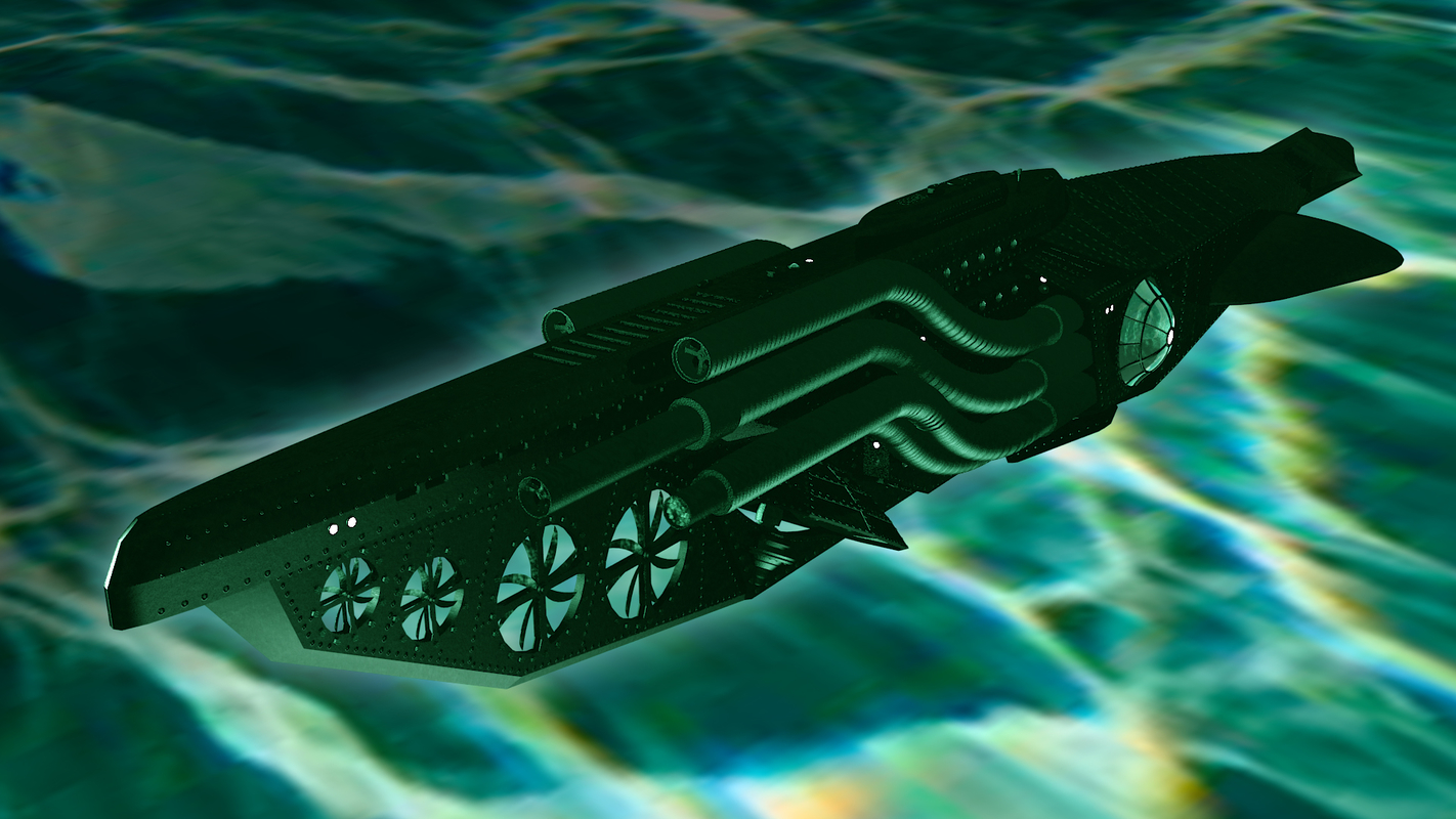 steampunk submarine steam 3d model