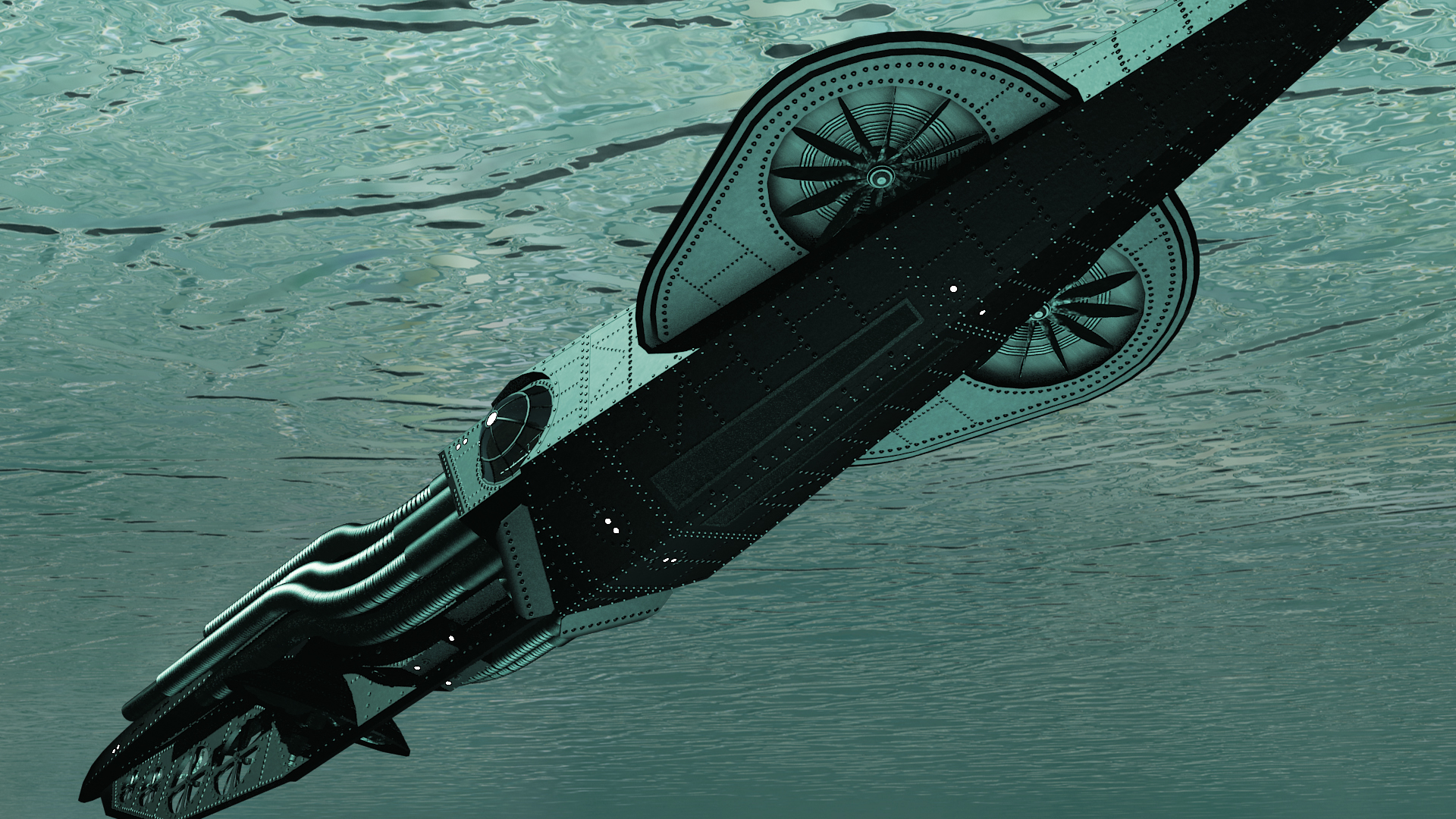 steampunk submarine steam 3d model