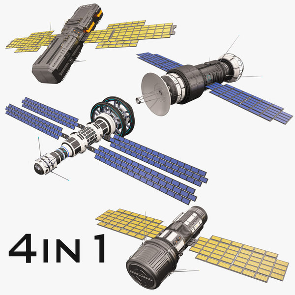 3d model satellite solar panels