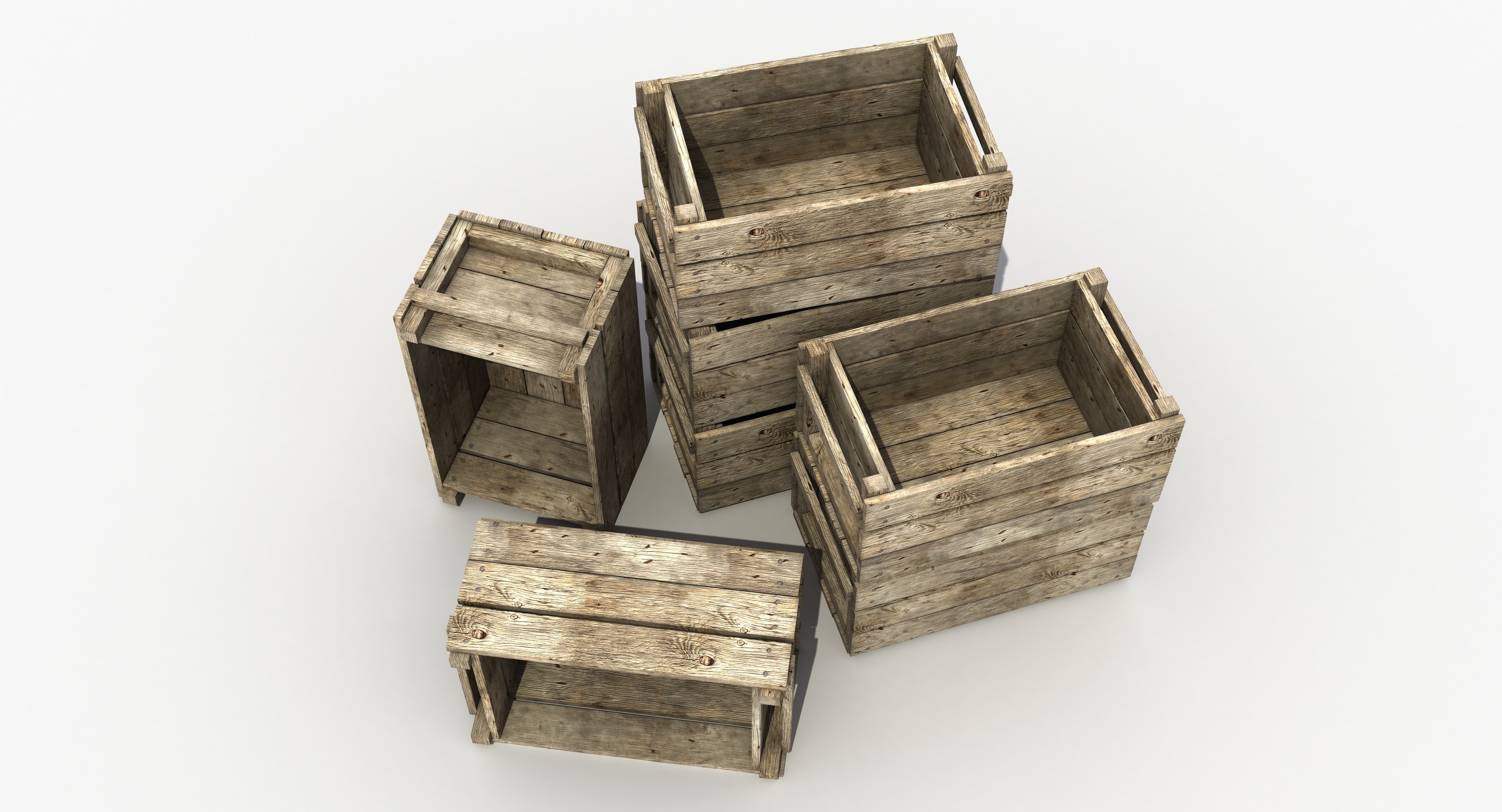 3d wooden crate model