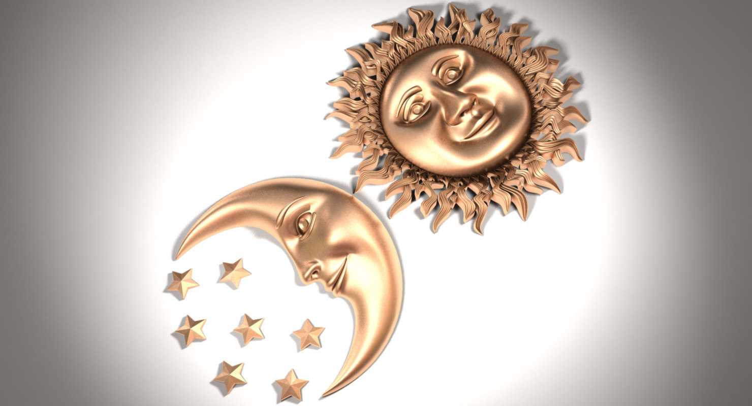 3D sun moon model - TurboSquid 1157026