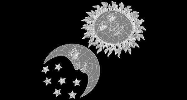 3D sun moon model - TurboSquid 1157026