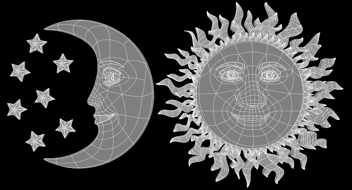 3D sun moon model - TurboSquid 1157026