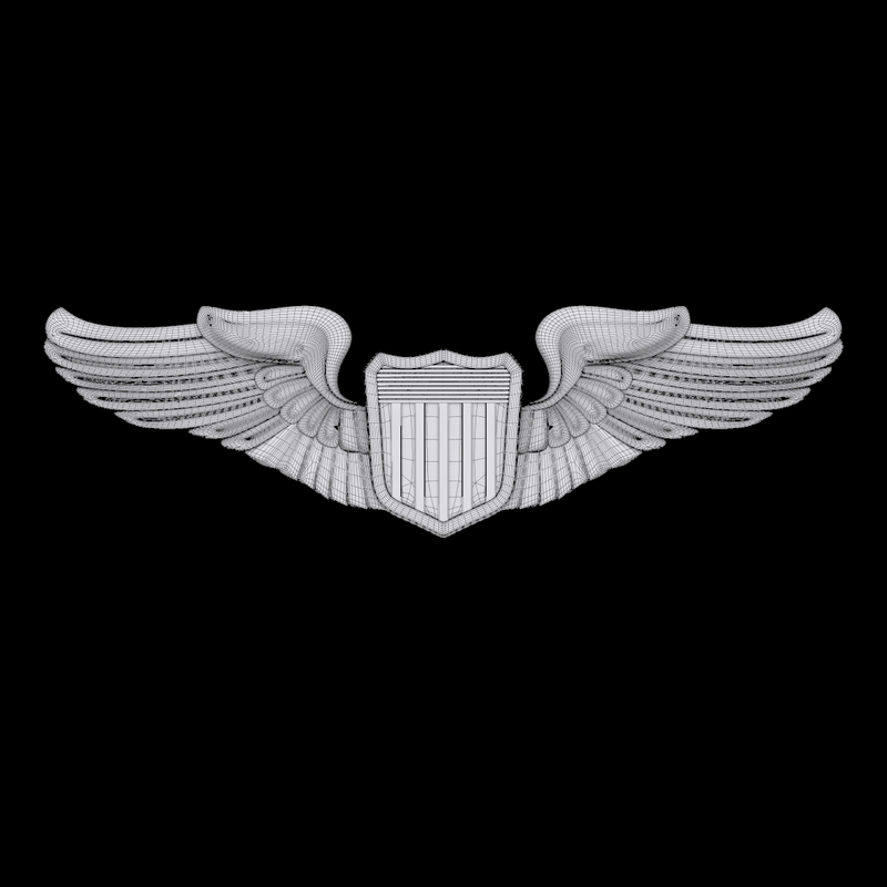 3d model air force pilot badge