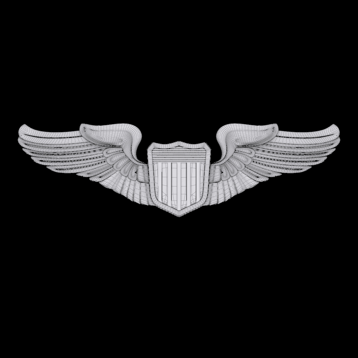 3d model air force pilot badge