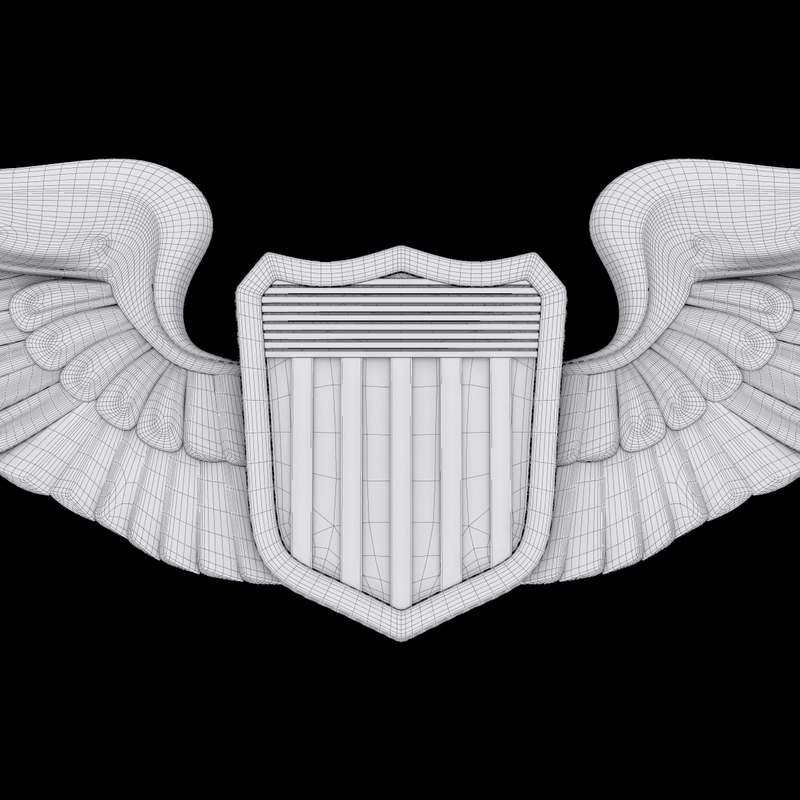 3d model air force pilot badge
