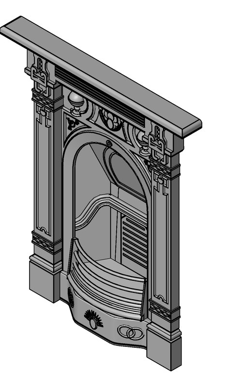 Building Revit Family fireplace fire victorian
