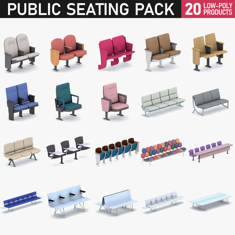 Airport seating - 20 model - TurboSquid 1219404