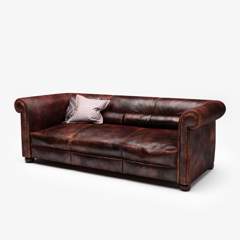 Baxter alfred leather sofa 3D model - TurboSquid 1222263