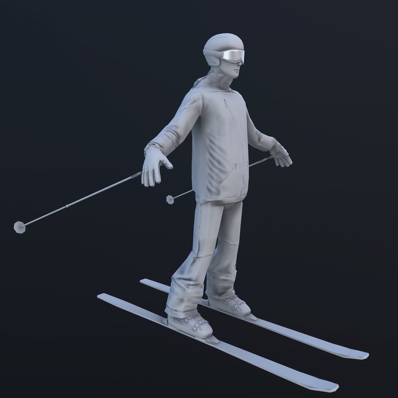 3D skier - TurboSquid 1201347