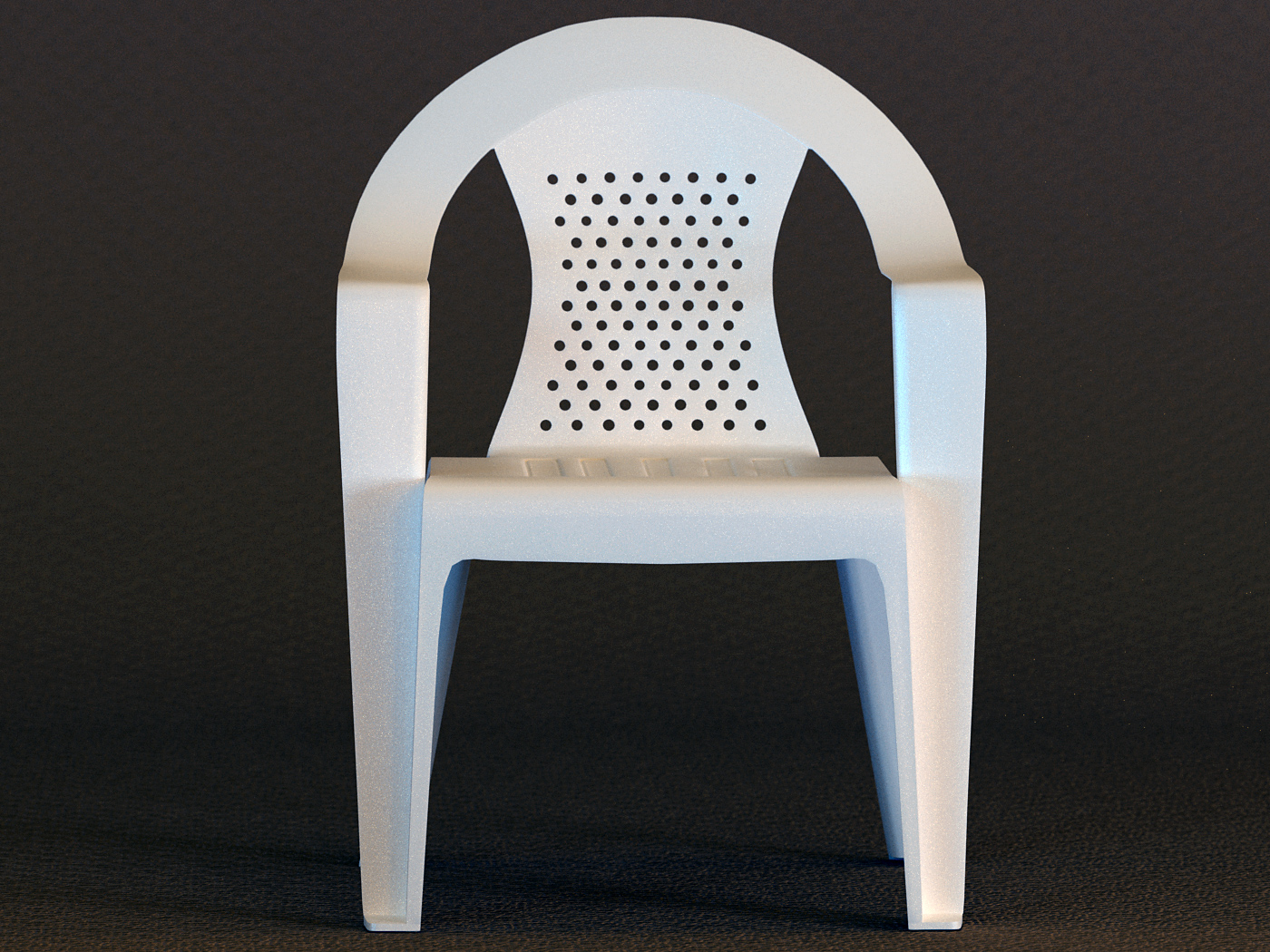 3d model white plastic chair