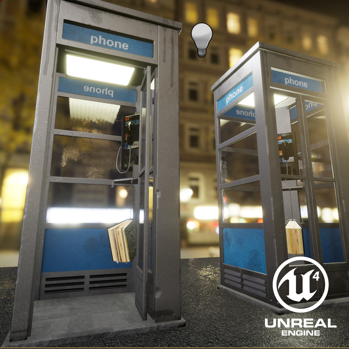 phone booth 3d model