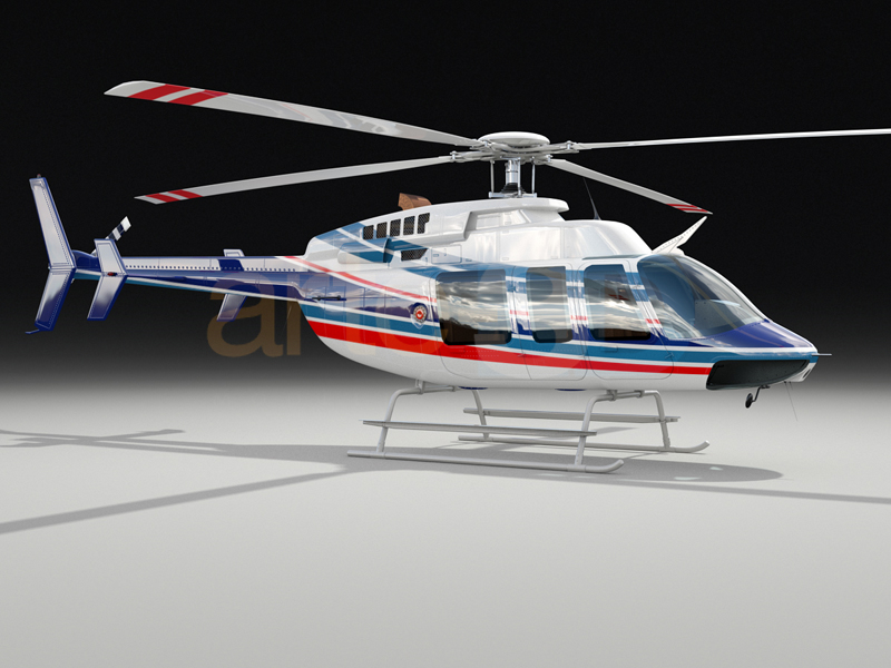 3d bell 407 helicopter