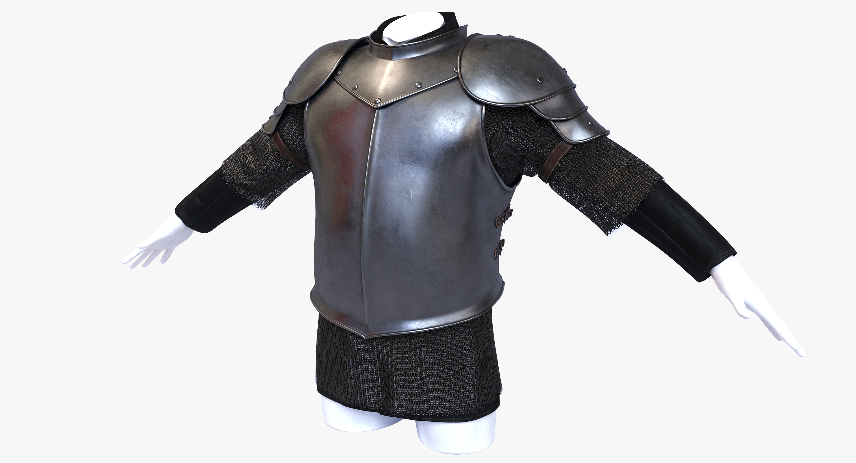medieval fantasy half-plate armor 3d model