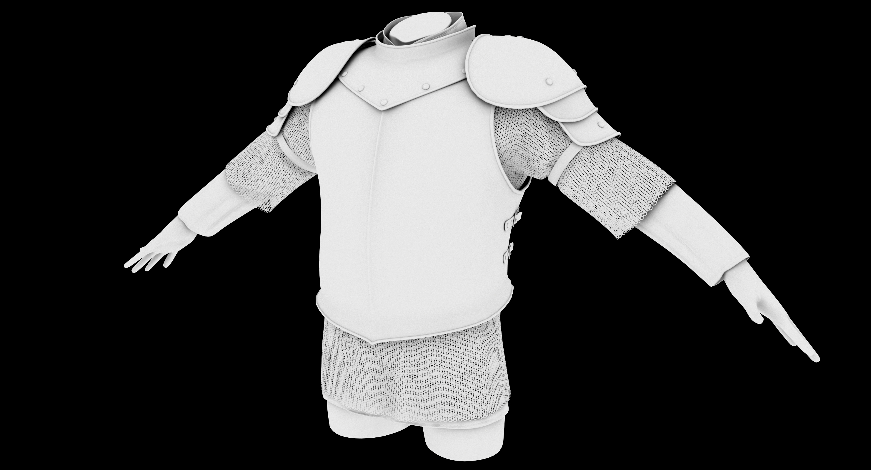 medieval fantasy half-plate armor 3d model