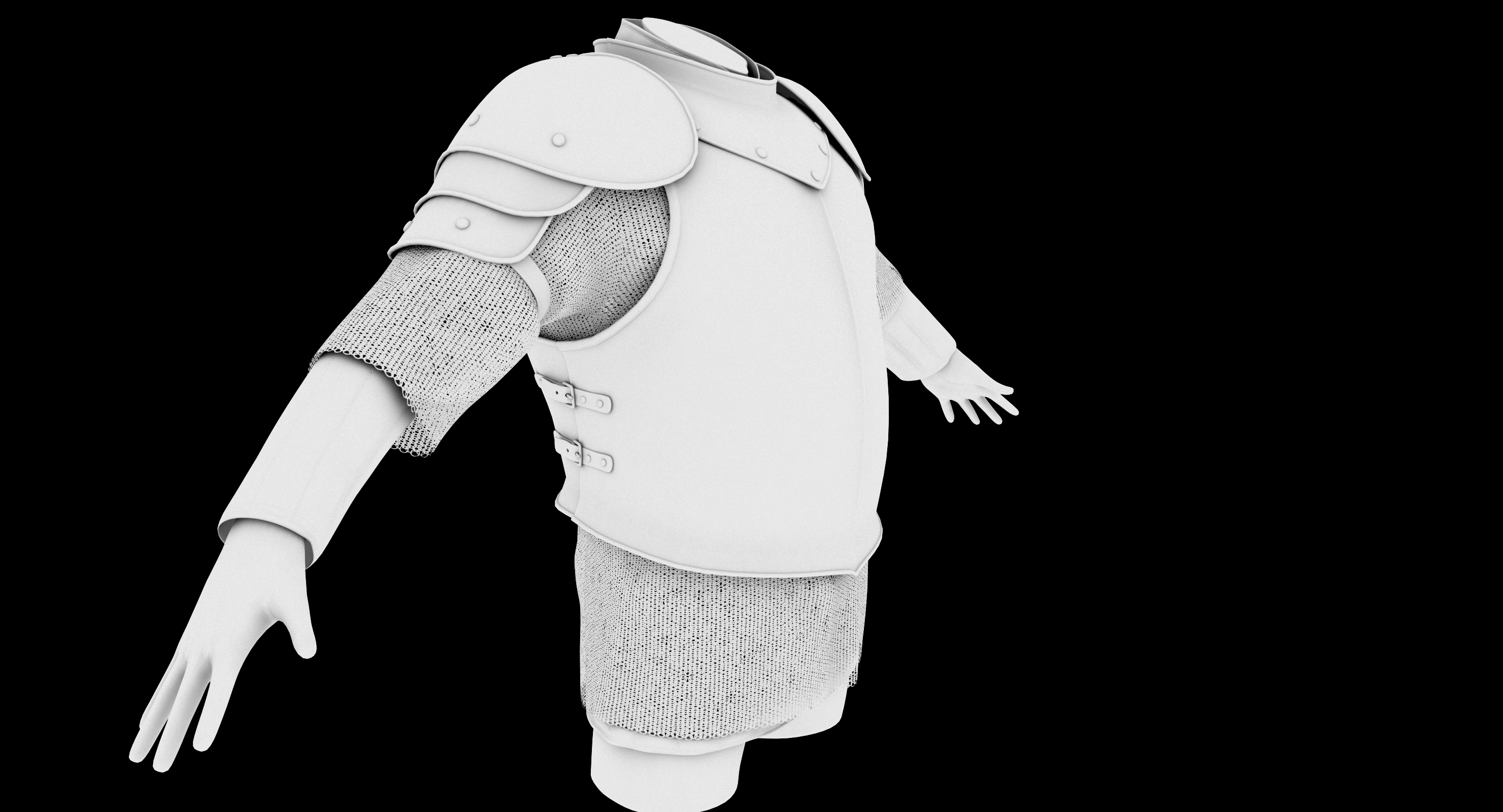 medieval fantasy half-plate armor 3d model