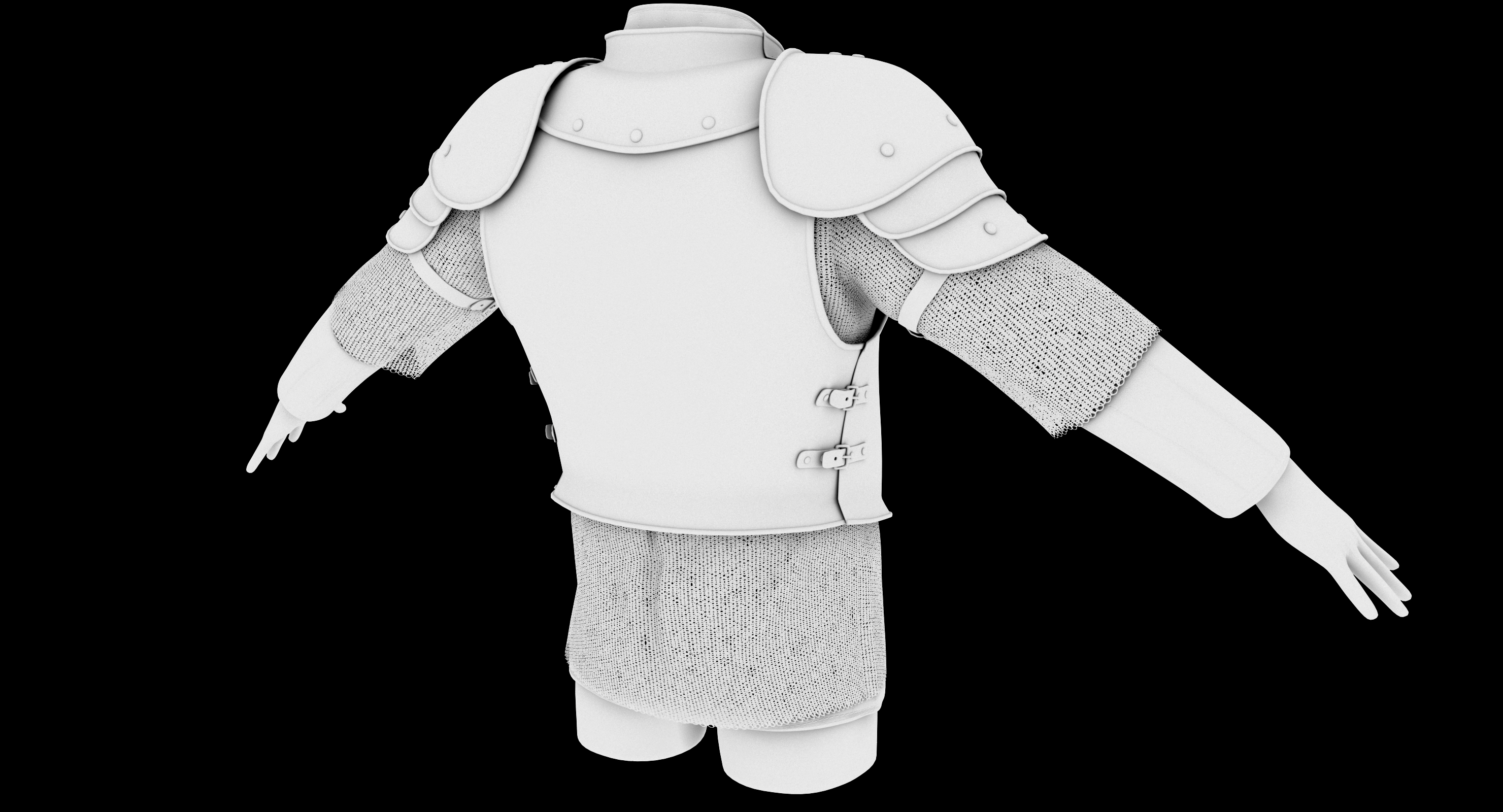 medieval fantasy half-plate armor 3d model