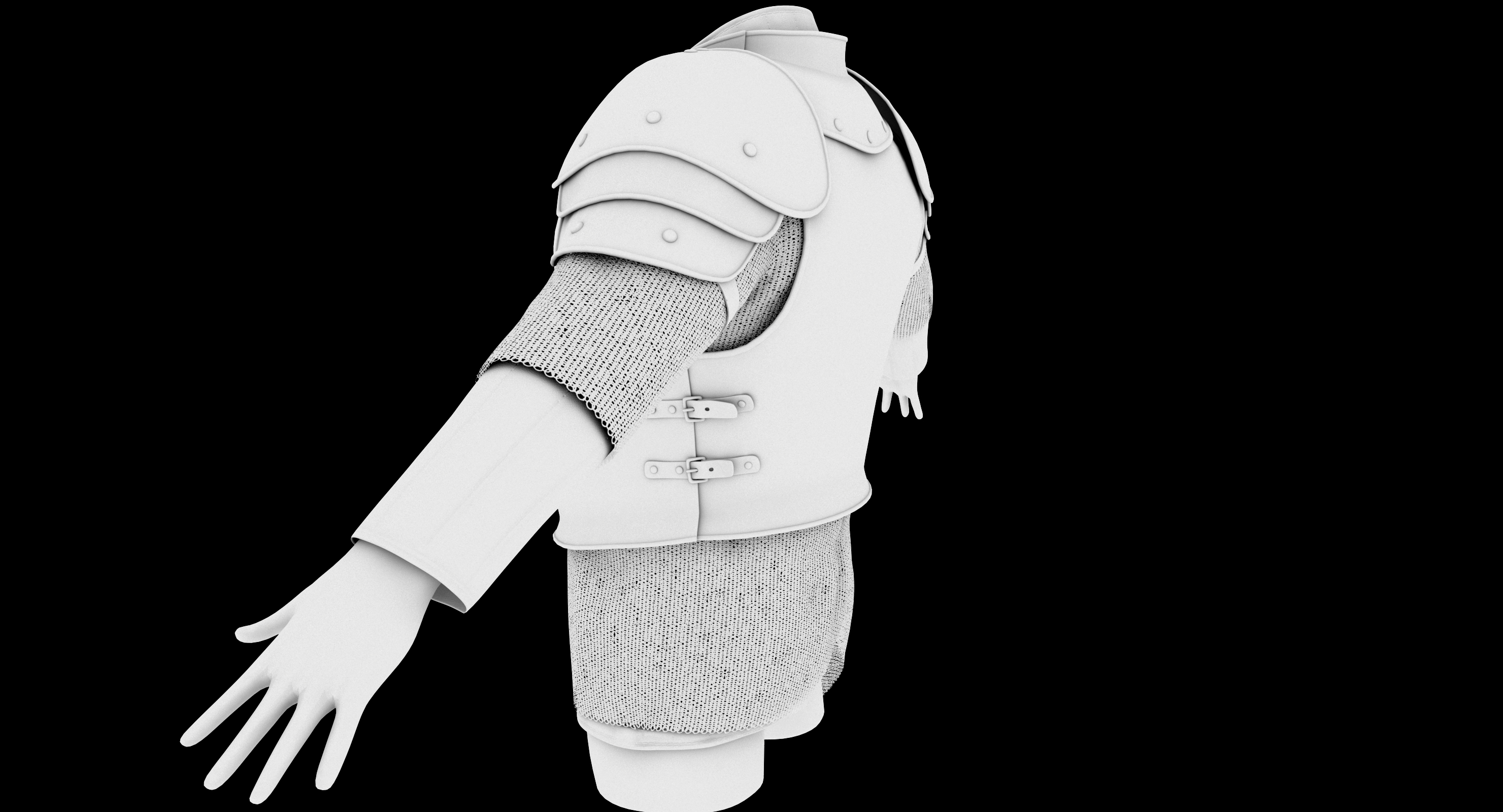 medieval fantasy half-plate armor 3d model