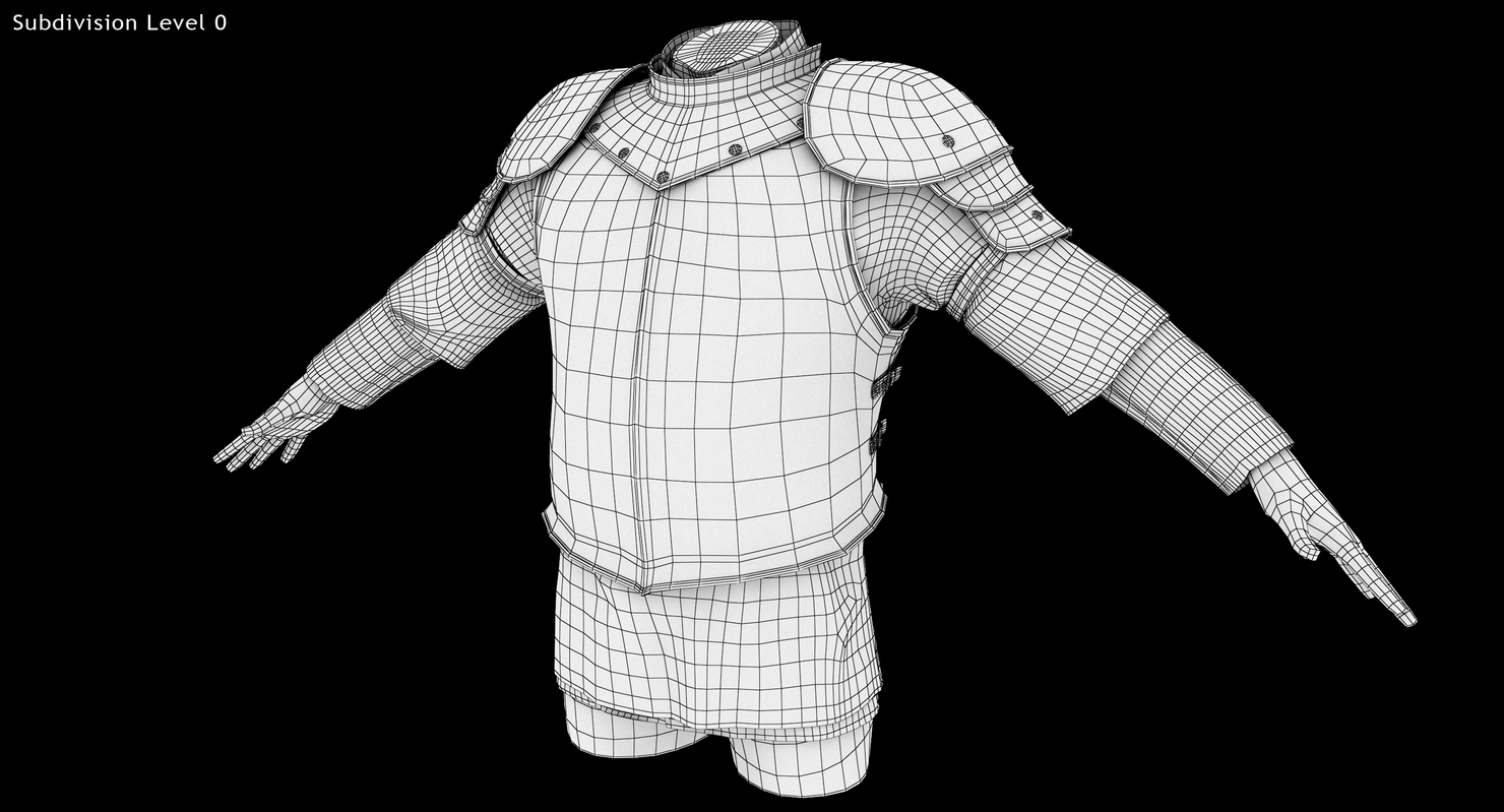 medieval fantasy half-plate armor 3d model