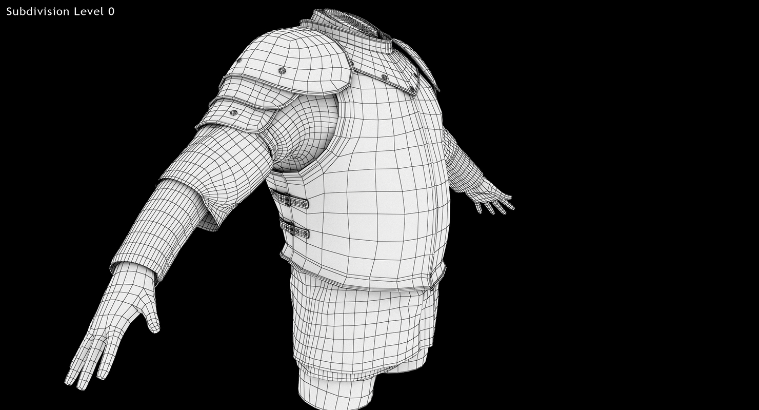 medieval fantasy half-plate armor 3d model