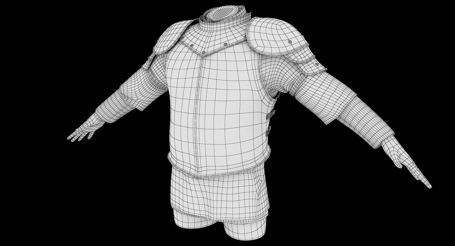 medieval fantasy half-plate armor 3d model