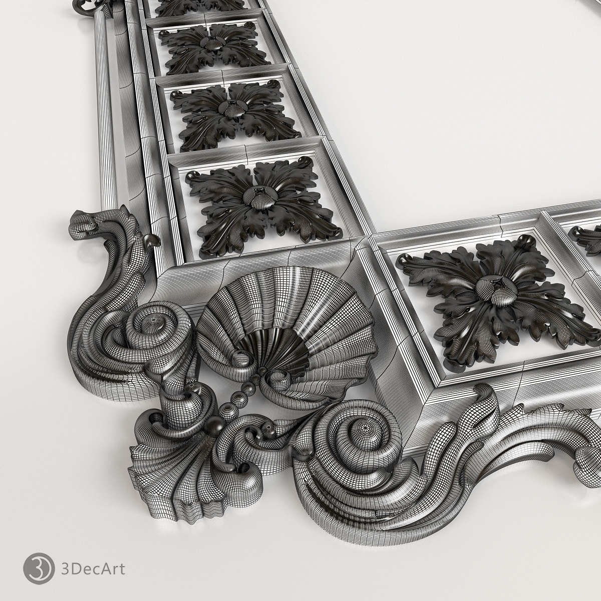 carved frame cnc 3d model