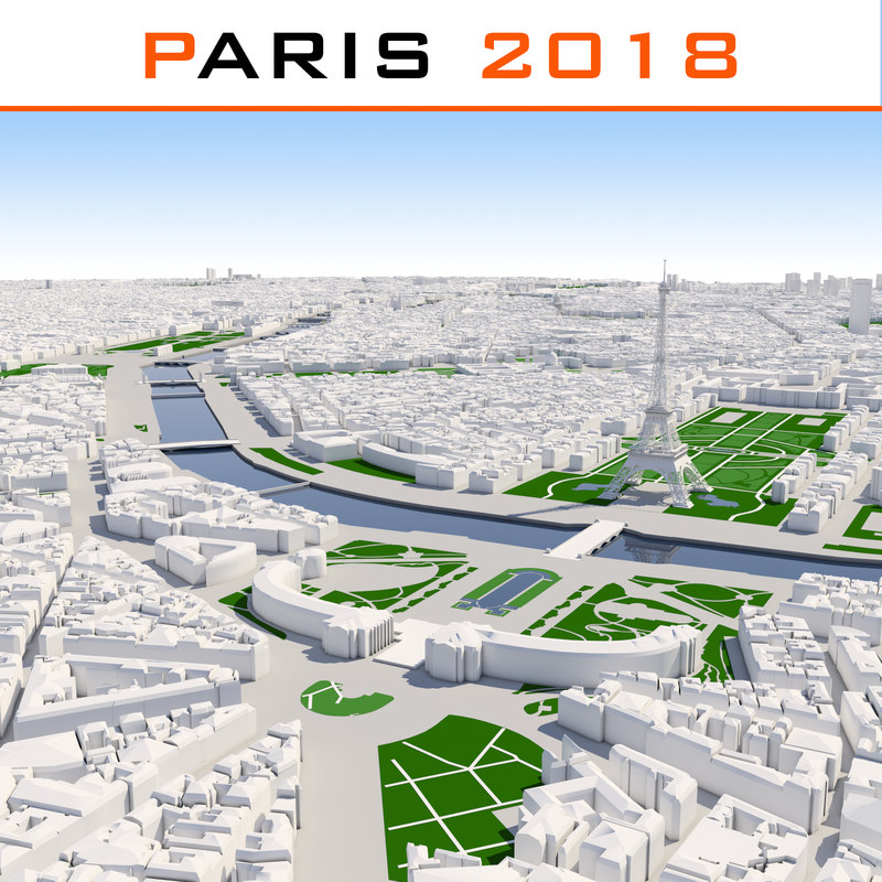 3ds max paris cityscape