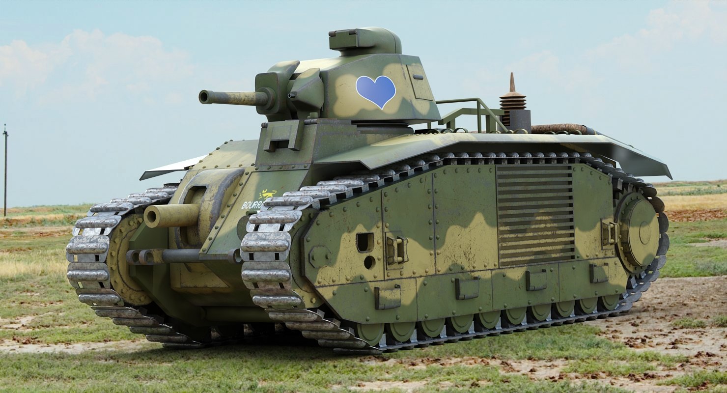 ww2 heavy tank char 3d model