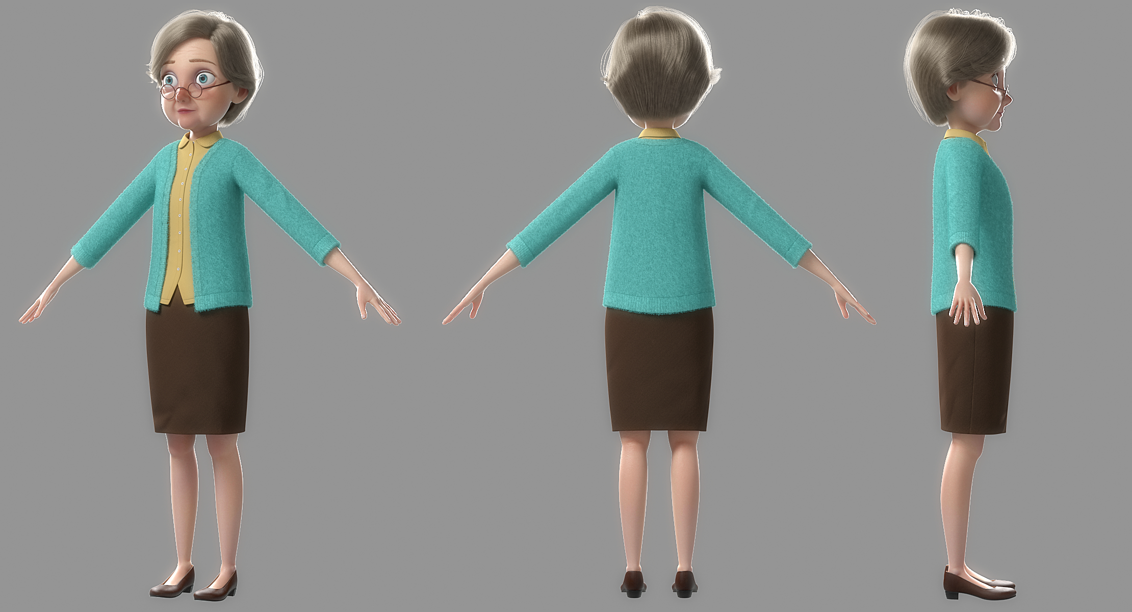 Cartoon family rigged 3D model - TurboSquid 1319209