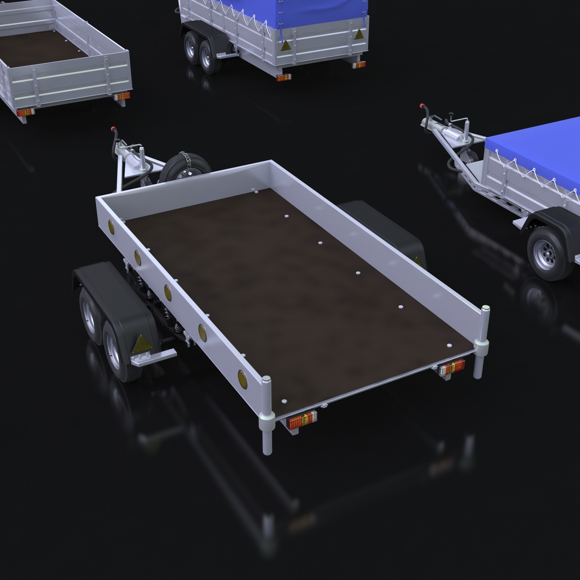 3D trailers cars model - TurboSquid 1319372