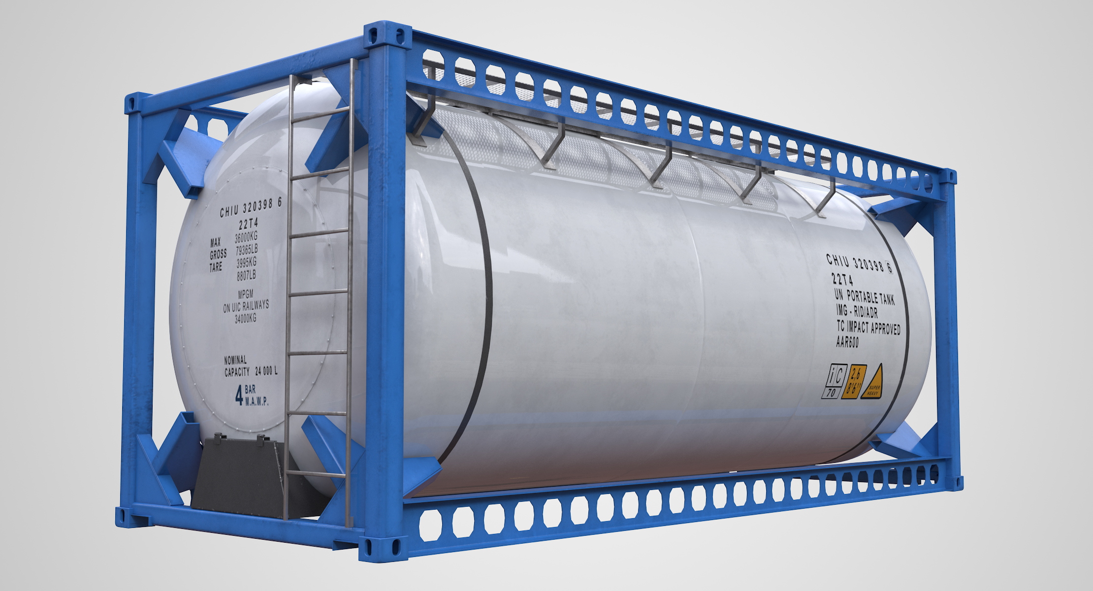 Iso 20ft insulated liquid 3D model - TurboSquid 1319428