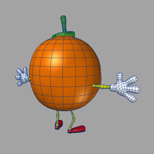 3d cartoon orange model