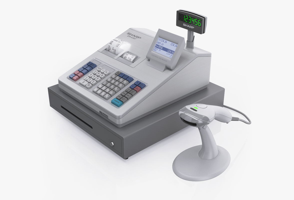 3d cash register sharp er-a347 model