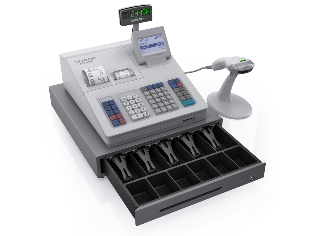 3d cash register sharp er-a347 model