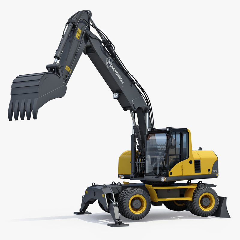 wheel excavator 3d model