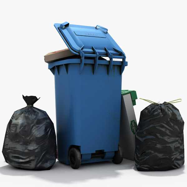 trash dustbin obj