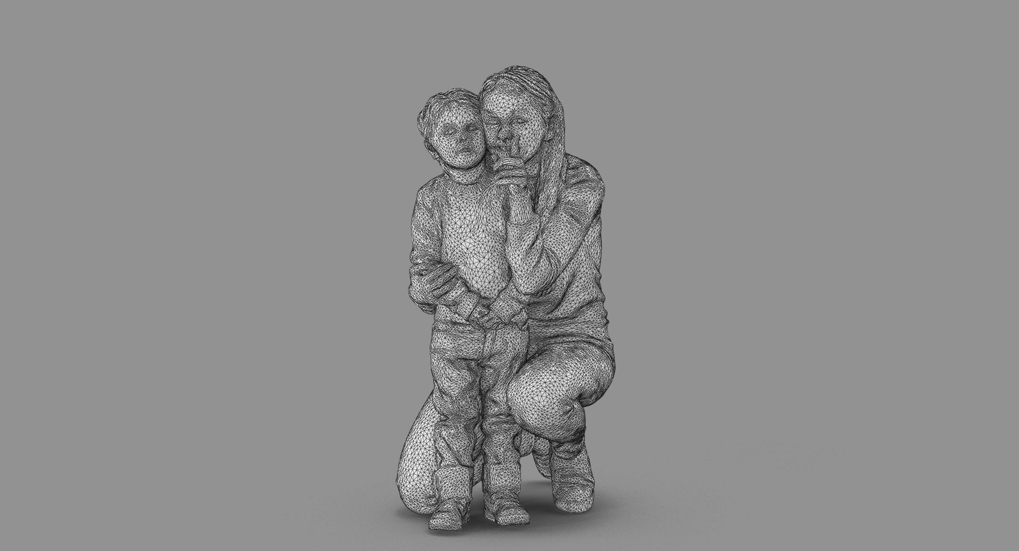3d mom daughter people human